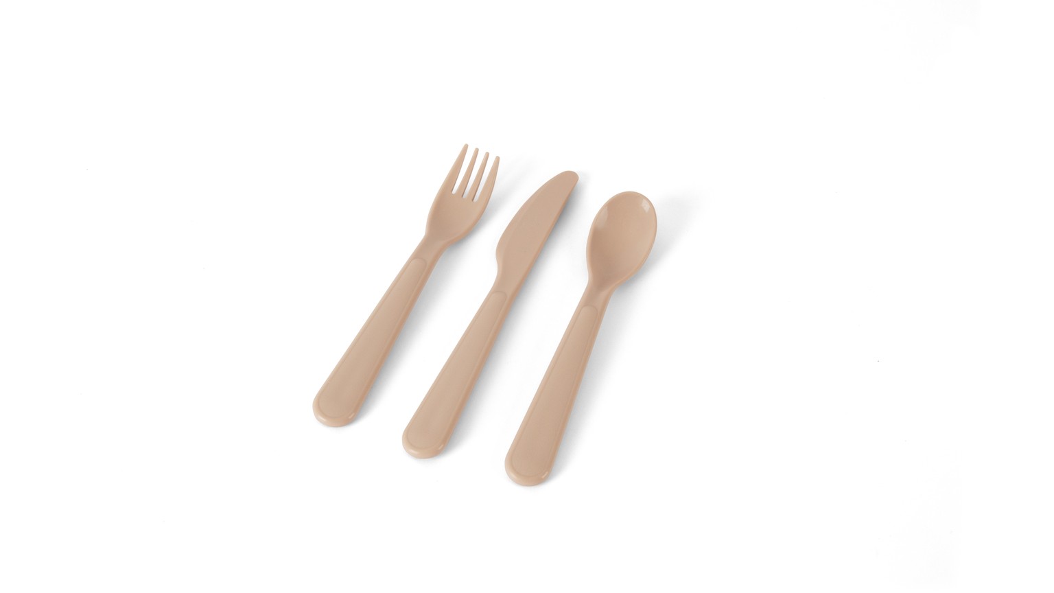 Tiny Cutlery Set Beige 3 Pcs | Dantoy